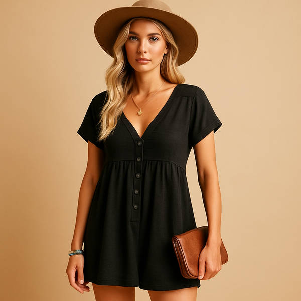 Lightweight V-neck jumpsuit for women | Liana